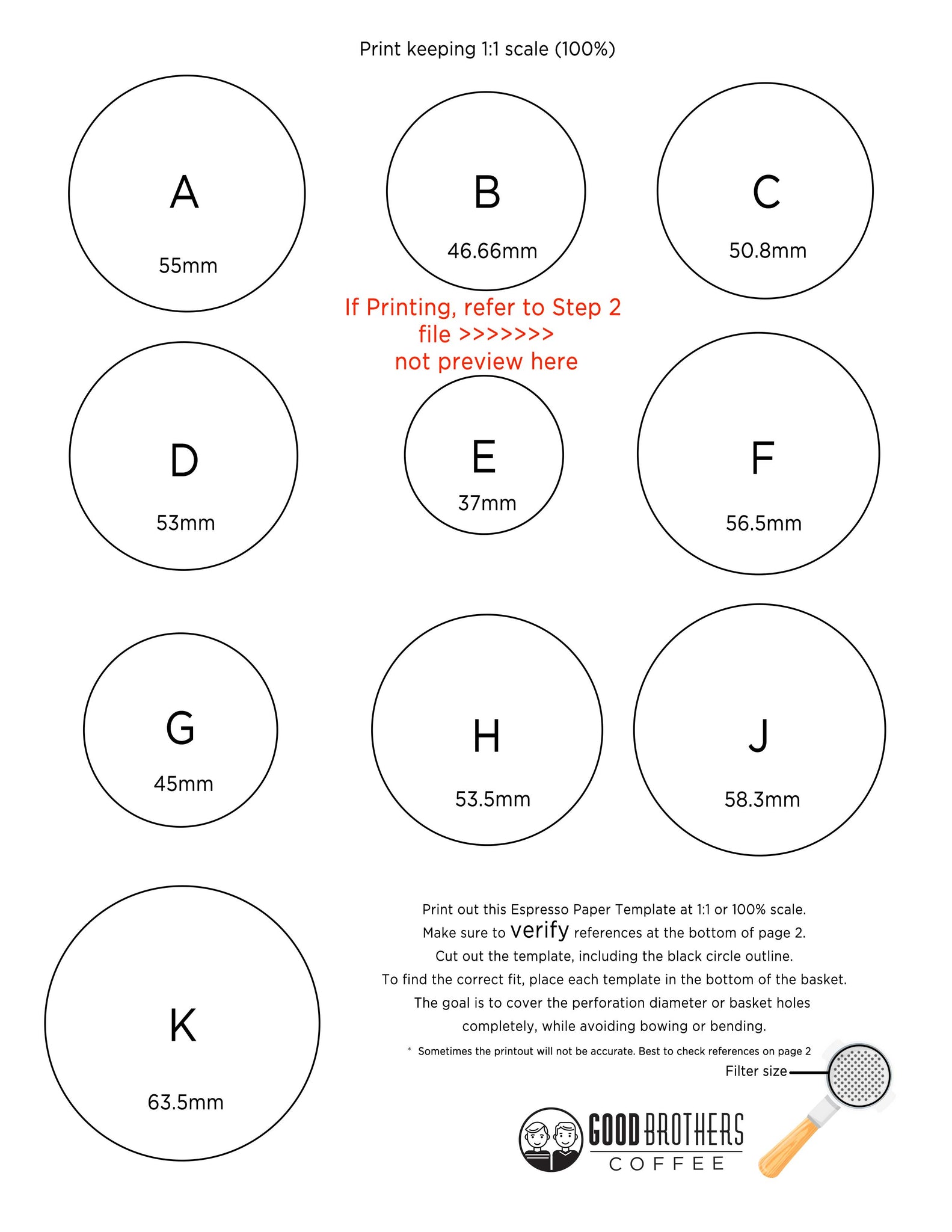 joint filter paper size